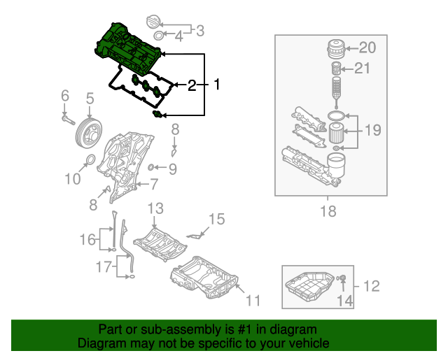 Genuine Valve Cover for 2006-2012 Hyundai | Part# 22420-3C110 | Hyundai ...