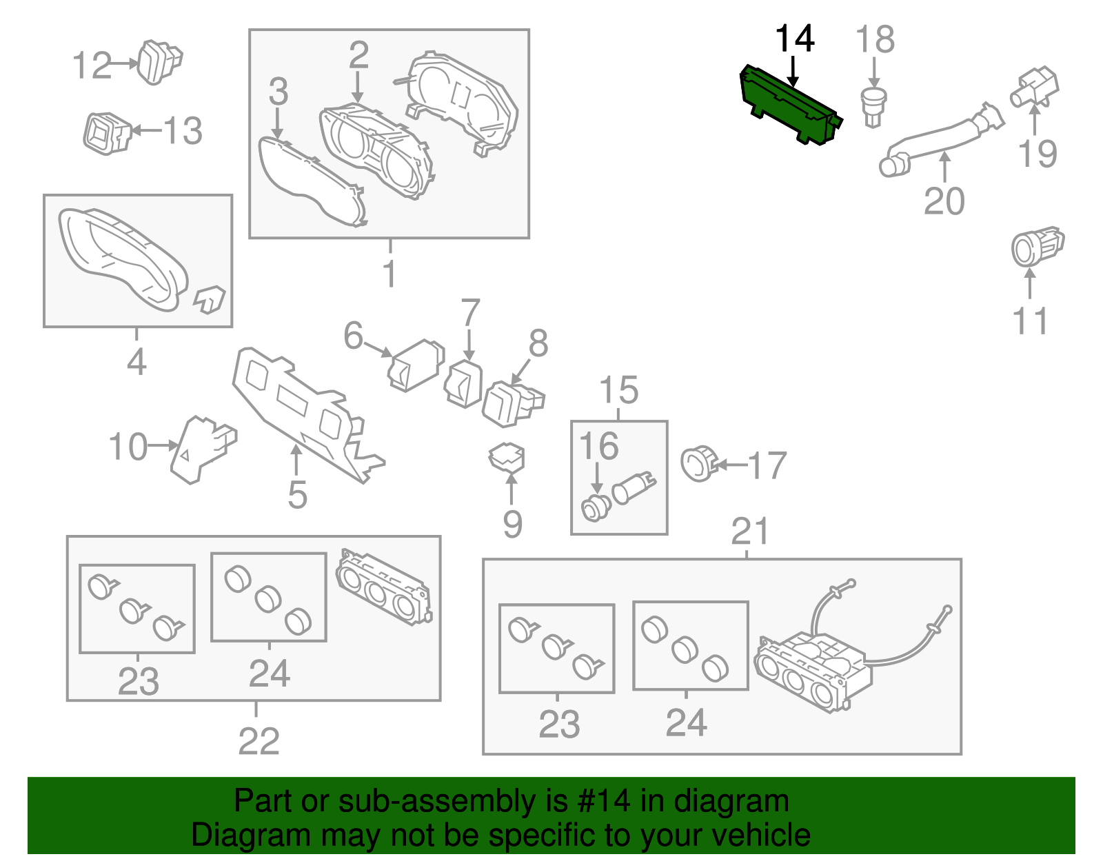 2014 Subaru XV Crosstrek Display Unit 85261FJ430 | Subaru Parts Guys