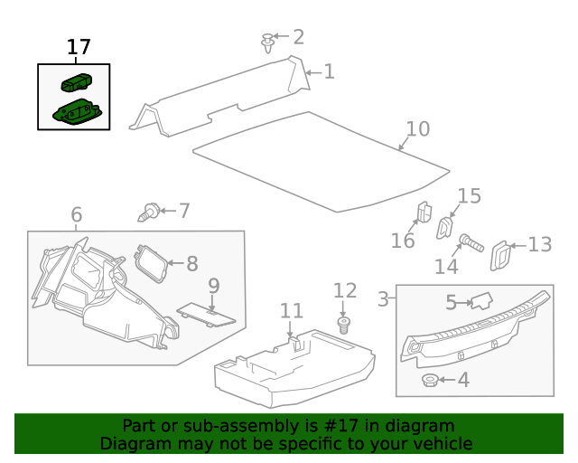 2020-2021 Cadillac Trunk Lamp Assembly 84667062 | GMPartsDirect.com
