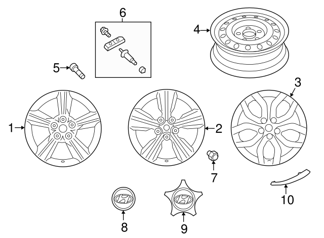2015-2017 Hyundai Center Cap 52960-1R600 | HyundaiParts.Online