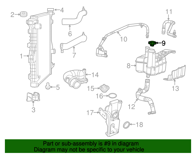 2013-2023 Mopar Engine Coolant Reservoir Cap 68442532AA | TascaParts.com
