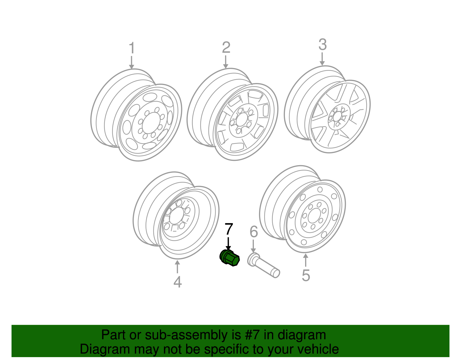 2005-2025 Ford Wheel Nut F2UZ-1012-B | TascaParts.com