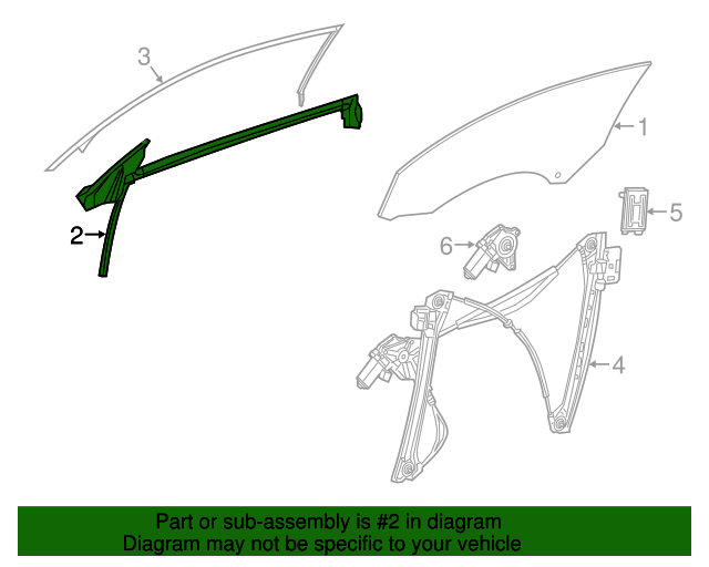206-725-63-00 - Window Guide Rail Mercedes-Benz USA Parts