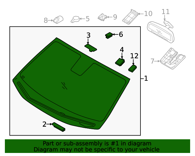 2022-2023 Genesis G80 Windshield 86111-JI100 | QuirkParts