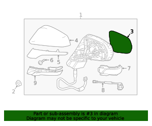 87961-78030 - Door Mirror Glass 2015-2022 Lexus | AutoNationParts.com
