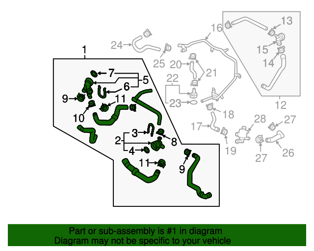 5Q0-122-101-DT - Upper Hose - 2015-2017 Volkswagen Golf R | VW Direct ...