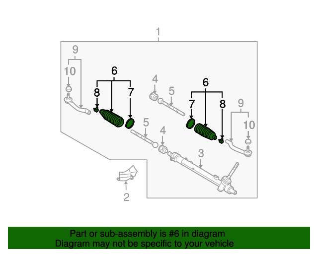 2008-2022 Nissan Tie Rod Boot 48203-JD01A | Nissan RVA