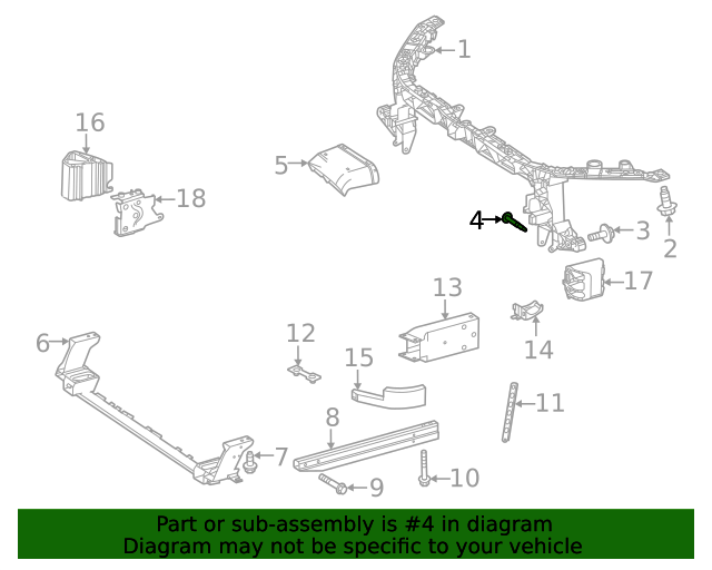 177-885-04-03 - Upper Tie Bar Mount Stud 2020-2023 Mercedes-Benz ...