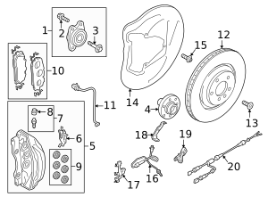 2020-2024 Audi Disc Brake Caliper 80A-615-107-E | Audi USA Parts