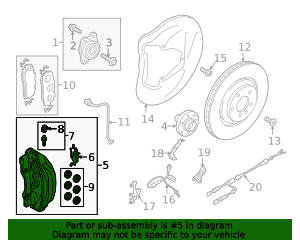 2020-2025 Audi Disc Brake Caliper 80A-615-107-E | Audi USA Parts