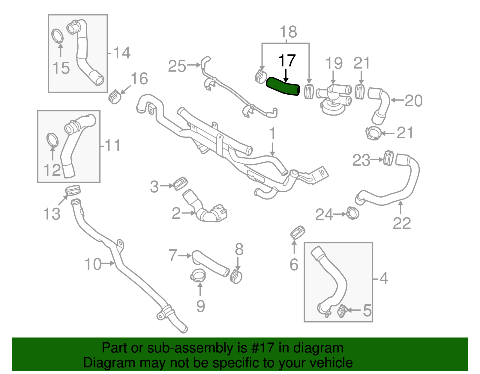 970-106-522-10 - Engine Coolant Hose 2012-2013 Porsche Panamera ...