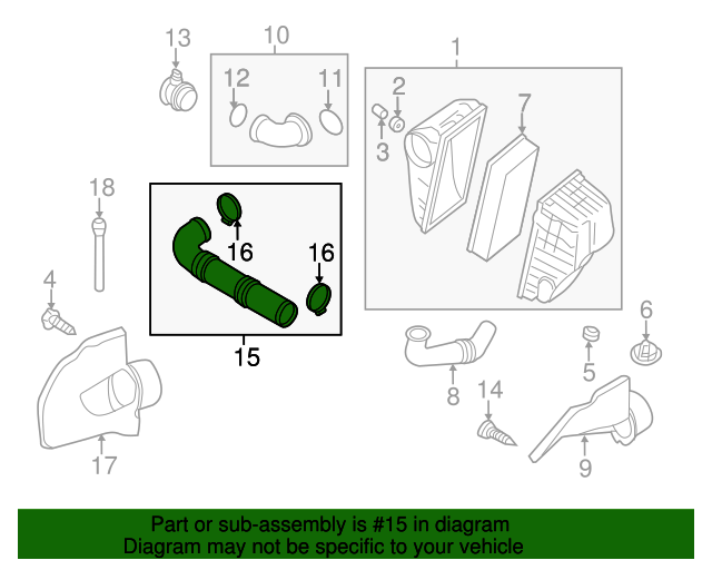 2011-2014 Porsche Cayenne Inlet Tube 955-110-223-01 | Porsche Marin