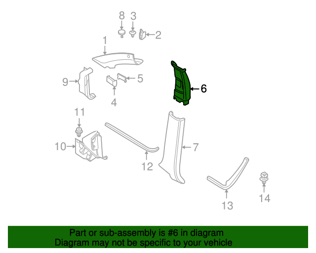 Genuine BMW 51-43-6-966-761 | Upper Center Pillar Trim | FREE Shipping ...