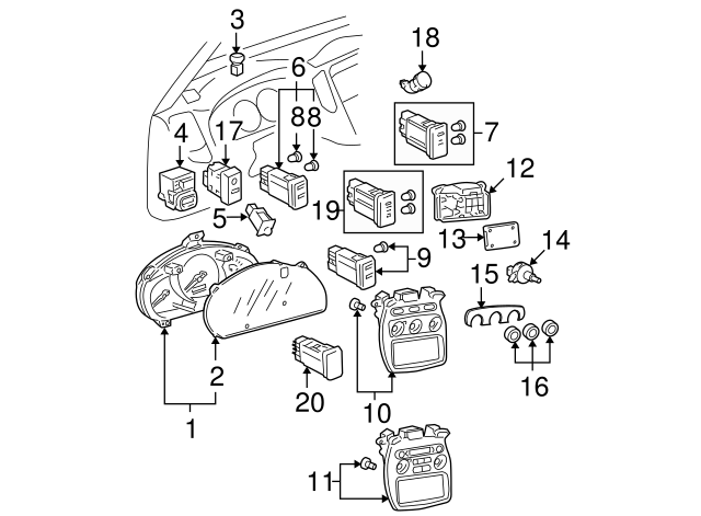 55904-48110 - Dash Control Unit - 2004-2007 Toyota Highlander | Sparks ...