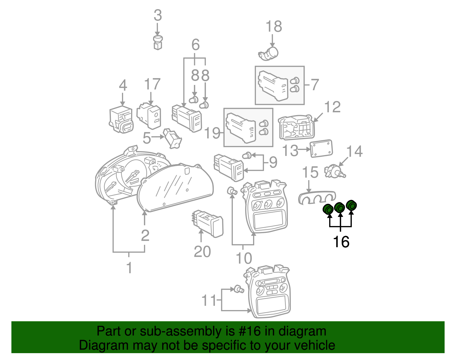 Genuine Toyota HVAC Heater Control Knob part# 55905-48010 for 2001-2007 ...