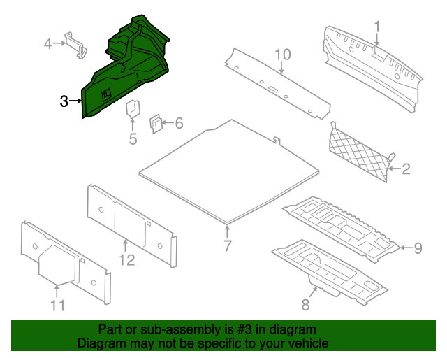 51477261503 - 2012-2018 BMW Trunk Trim (51-47-7-261-503) | BMW of South ...