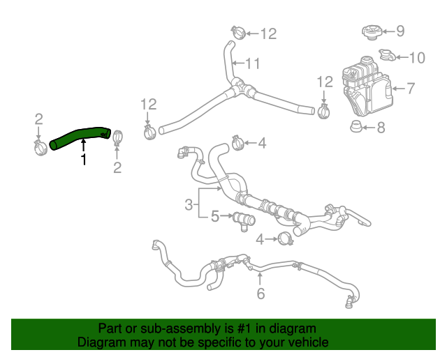2016-2022 GM Radiator Inlet Hose 84134893 | GMPartsDirect.com