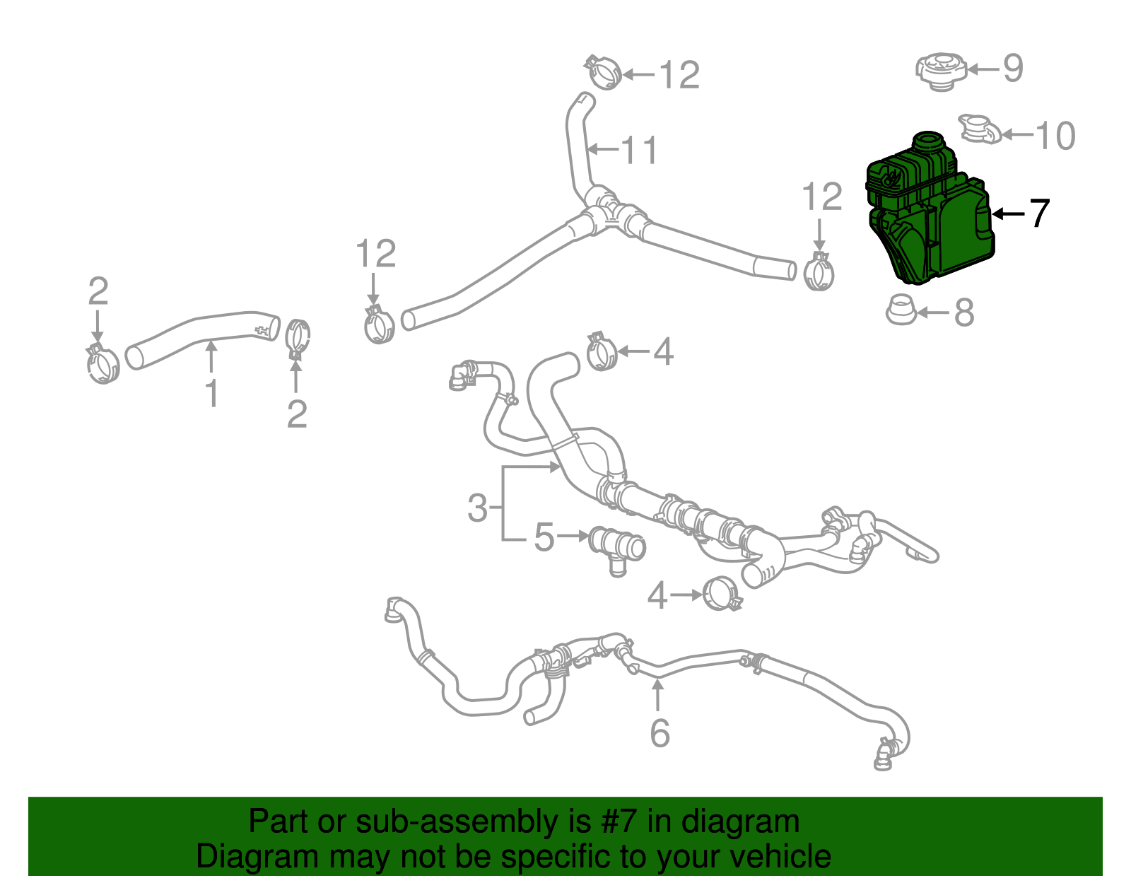 2013-2024 GM Radiator Surge Tank 22948113 GM | GMPartsDirect.com