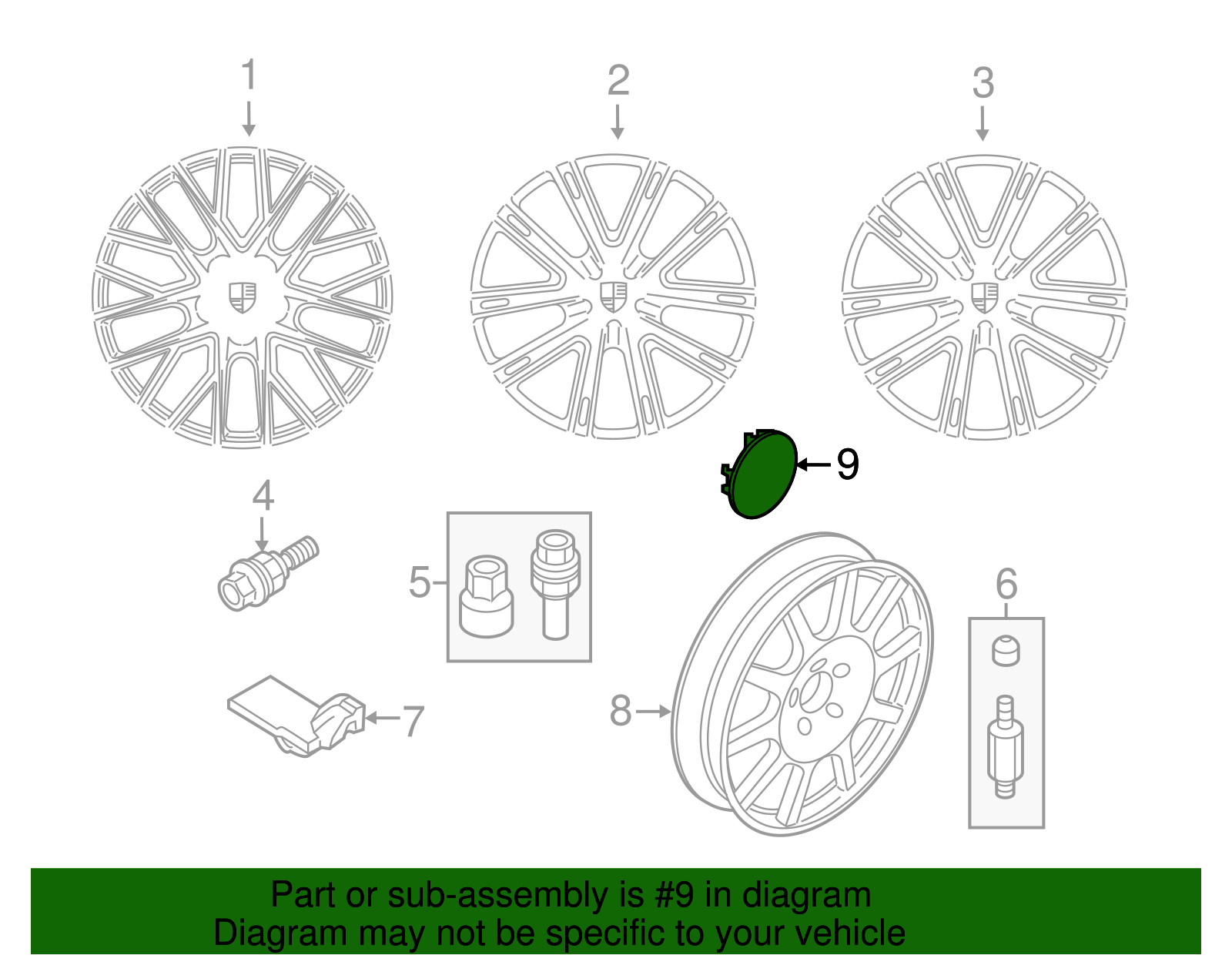 7L5-601-151-041 - Wheel Cap 2012-2024 Porsche | AutoNation Parts