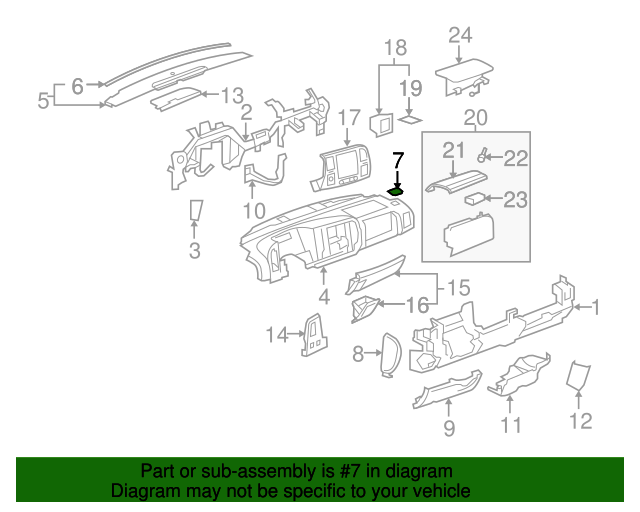 2010-2013 GM Dashboard Air Vent Trim 22826646 | GMPartsDirect.com
