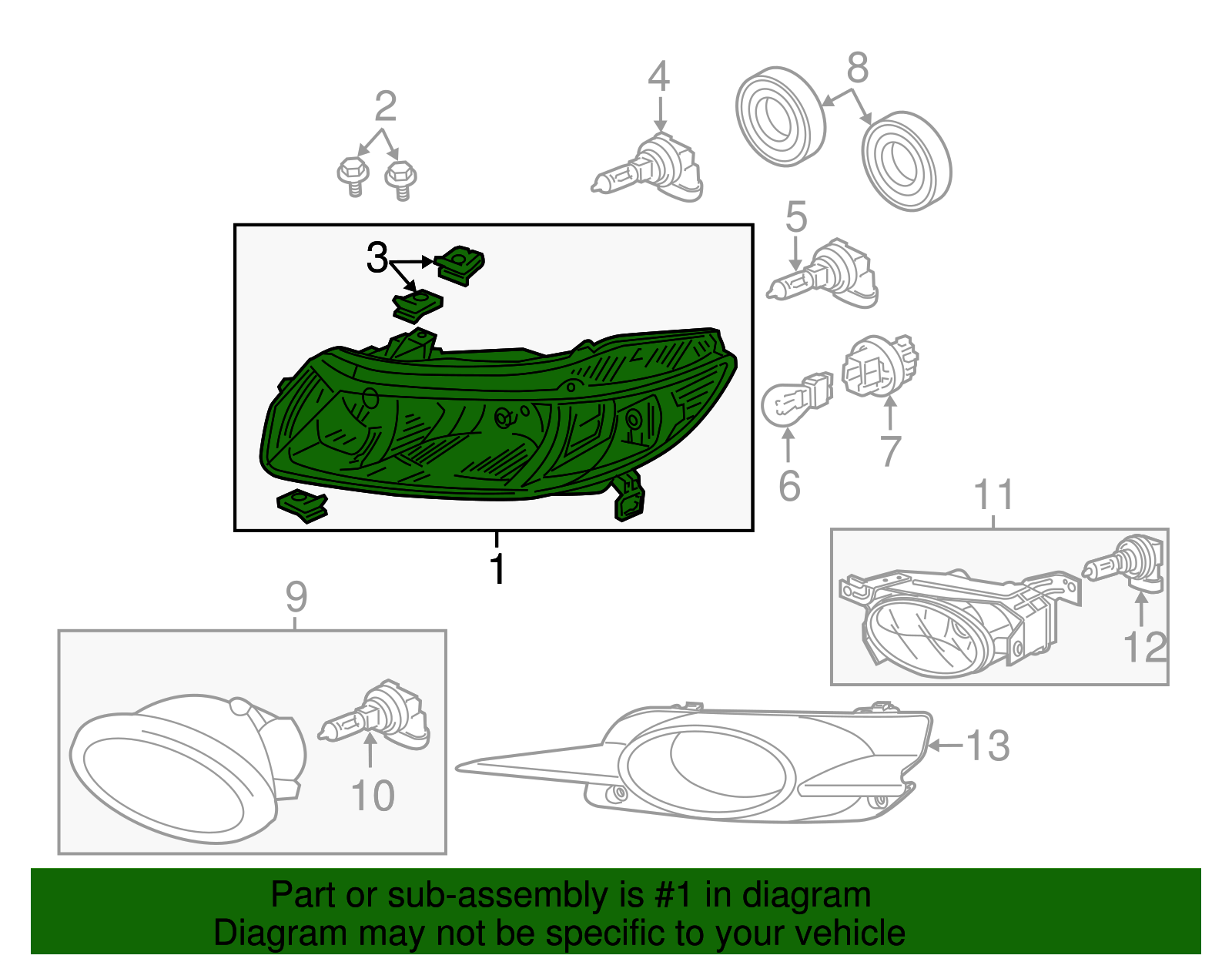 33101-SVA-A51 - Composite Headlamp 2009-2011 Honda Civic | Honda Parts ...