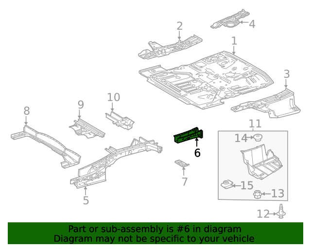 2020-2024 Toyota Highlander Side Member Extension 57607-0E080 | Toyota ...