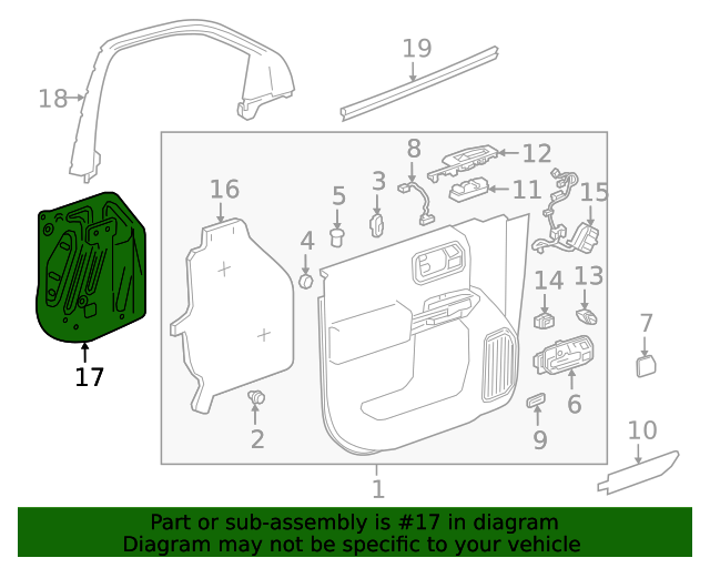 Front Driver Side Door Water Deflector 85129166 | GMPartsDirect.com