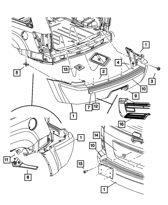 2005-2010 Jeep Grand Cherokee Fascia Retainer, Left 5159079AA | Mopar ...