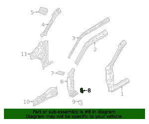 2022-2024 Mitsubishi Hinge Pillar Reinforced Rear Bracket 5220BB45 ...