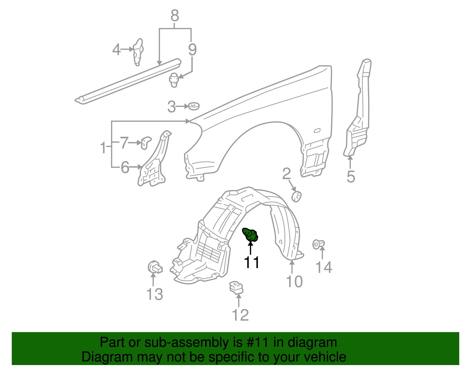 90467-07166 - Fender Liner Clip 1998-2012 Lexus | Longo Lexus Parts