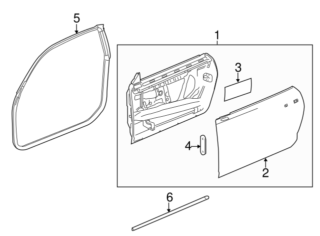 2010-2015 Chevrolet Camaro Driver Side Front Door Outer Panel 92242164 ...