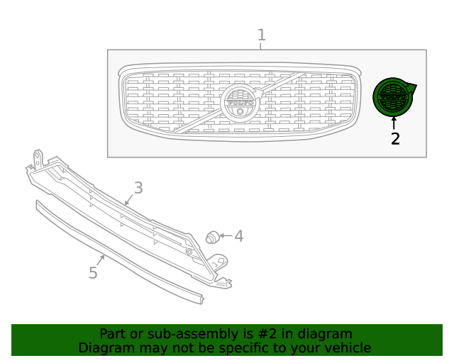 2018-2021 Volvo Emblem 31425859 | TascaParts.com