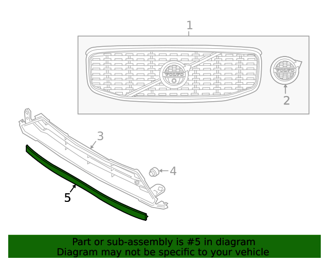 2019-2021 Volvo Lower Grille Seal 32260538 | TascaParts.com