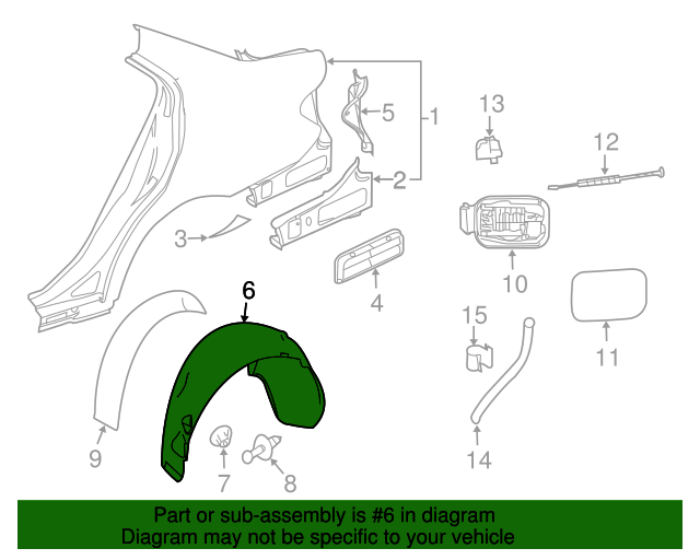 204-690-53-30 - Quarter Panel Splash Shield 2008-2011 Mercedes-Benz ...