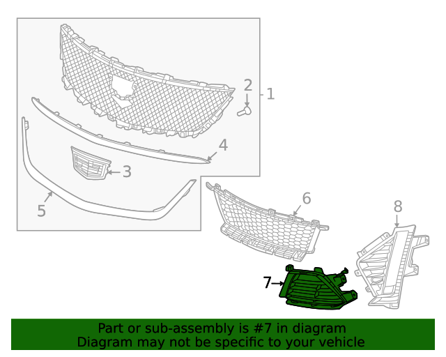 2022-2023 Cadillac CT5 F Grille 84549148 | TascaParts.com