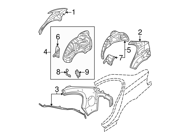 1999-2006 BMW Wheelhouse Assembly 41-14-8-231-757 | OEM Parts Online