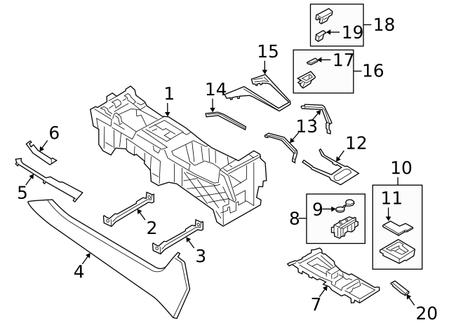 Genuine Porsche 9Y0-864-051-A-G0B |Storage Compartment | FREE Shipping ...