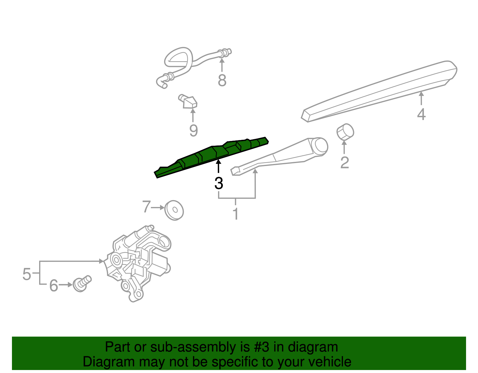 2018-2024 Chevrolet Rear Window Wiper Blade, 10 in 84166522 GM ...