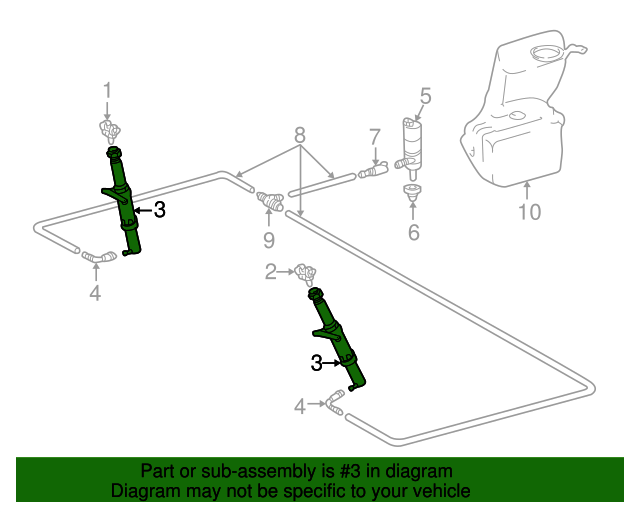 220-860-13-47 - Headlight Washer Nozzle 2000-2006 Mercedes-Benz ...