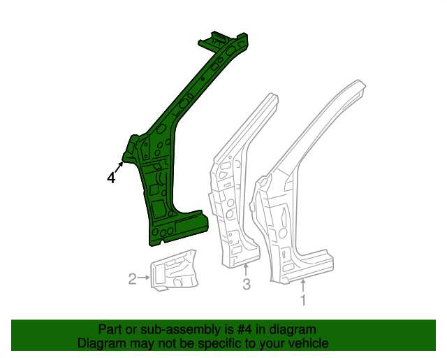 2012 Toyota Camry Inner Hinge Pillar 61102-06150 | OEM Parts Online