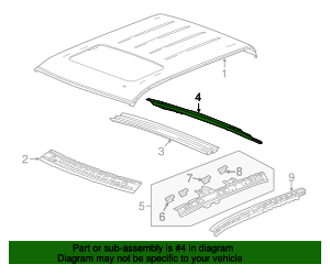 23135964 - Roof Rear Header Panel 2014-2019 GM | AutoNationParts.com