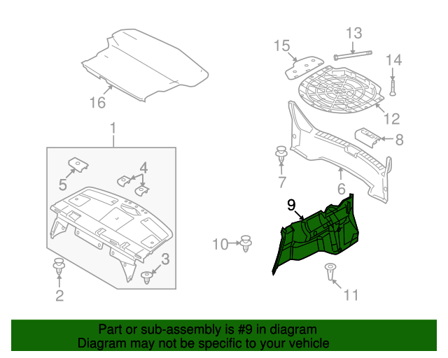 2009-2013 Mazda 6 Trunk Side Trim GS3L-68-870 | Florida Mazda Parts