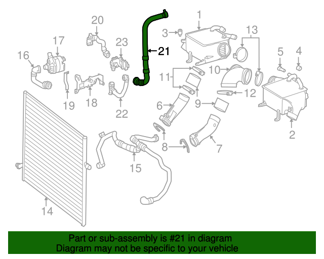 222-501-36-91 - Engine Coolant Hose 2015-2019 Mercedes-Benz | Mercedes ...