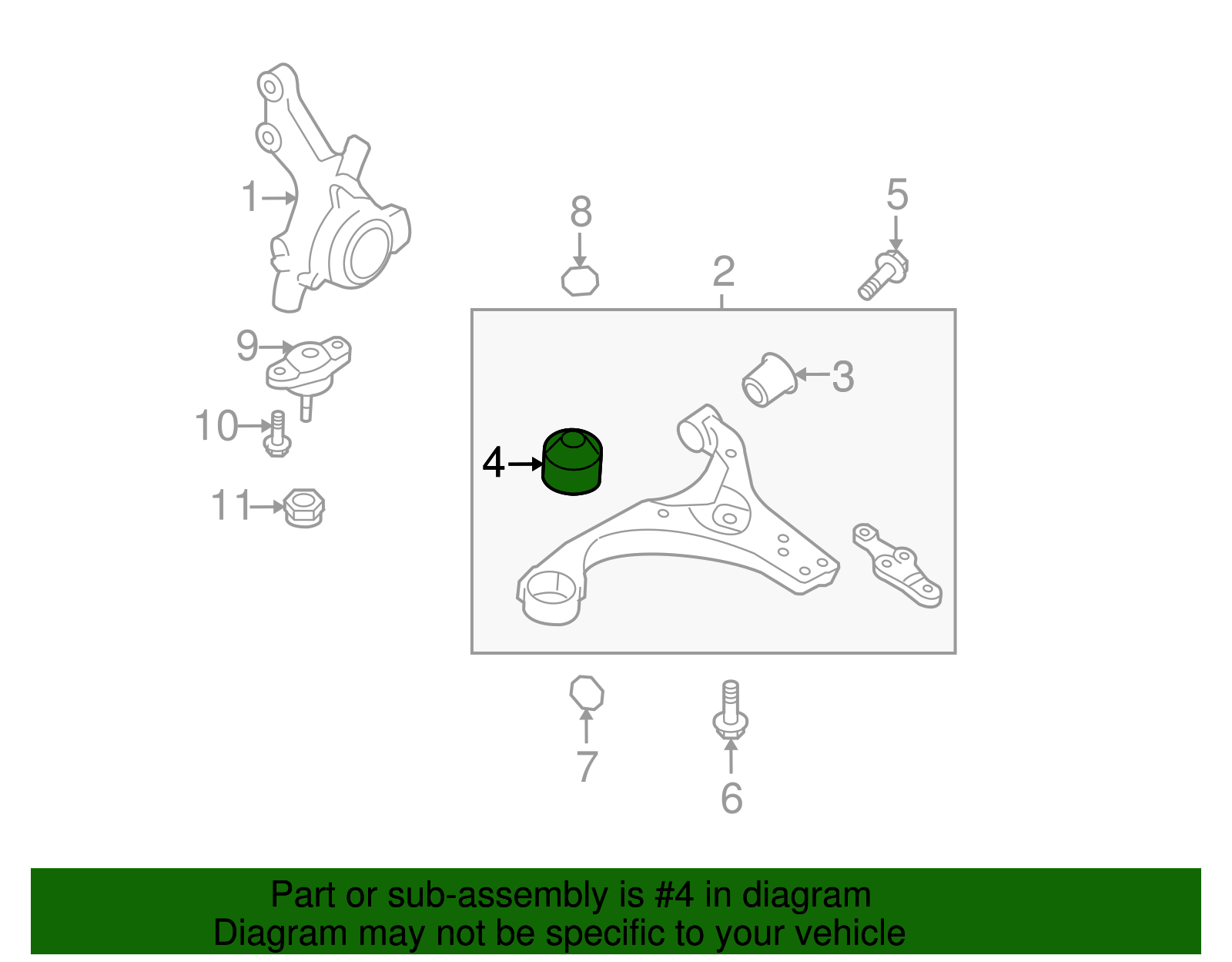 Genuine Bushing for 2007-2012 Hyundai | Part# 54584-2K000 | Hyundai OEM ...