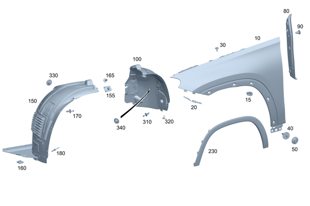 167-880-16-09 - Fender, Front 2020-2024 Mercedes-Benz | Mercedes-Benz ...