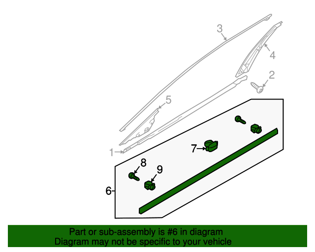 Genuine Molding Assembly W Line Front Dr Left-hand for 2017-2022 ...