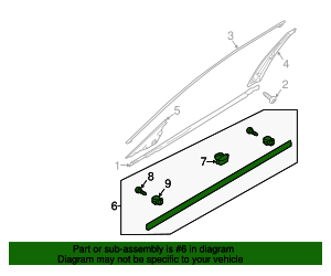 Genuine Molding Assembly W Line Front Dr Left-hand for 2017-2022 ...