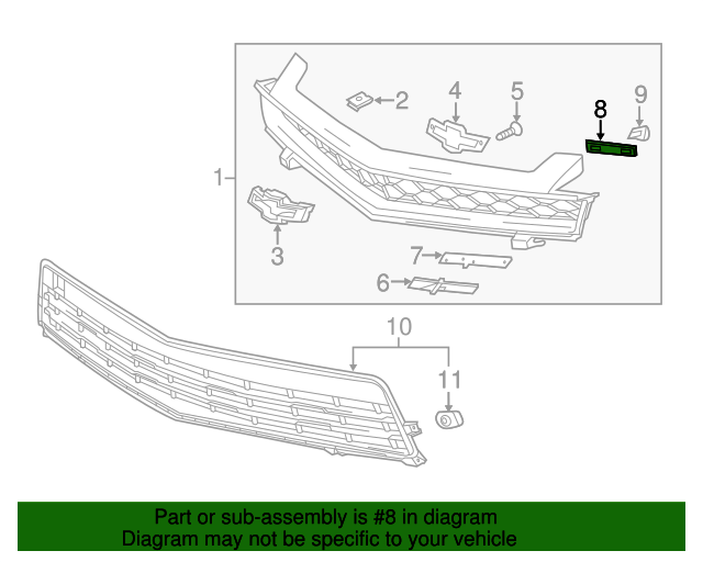 2014-2015 Chevrolet Camaro Front Grille Z28 Backing Plate 22908497 ...