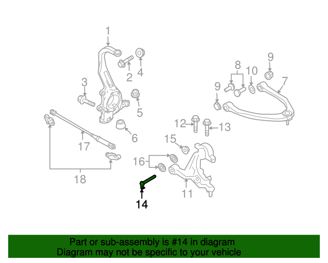 2009-2024 Nissan Suspension Control Arm Bolt 54580-EG00A ...