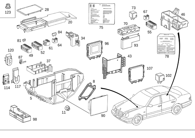 1996-2003 Mercedes-Benz Fuse Box 001-545-78-01 | Mercedes-Benz Parts